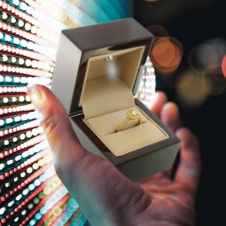 Wooden Lighted Ring Box - Findings Outlet